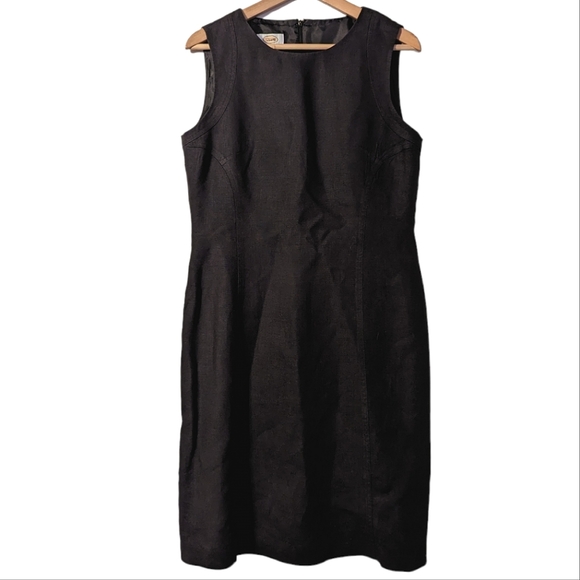 Talbots | Dresses | Vintage Talbots 0 Irish Linen Black Sleeveless ...